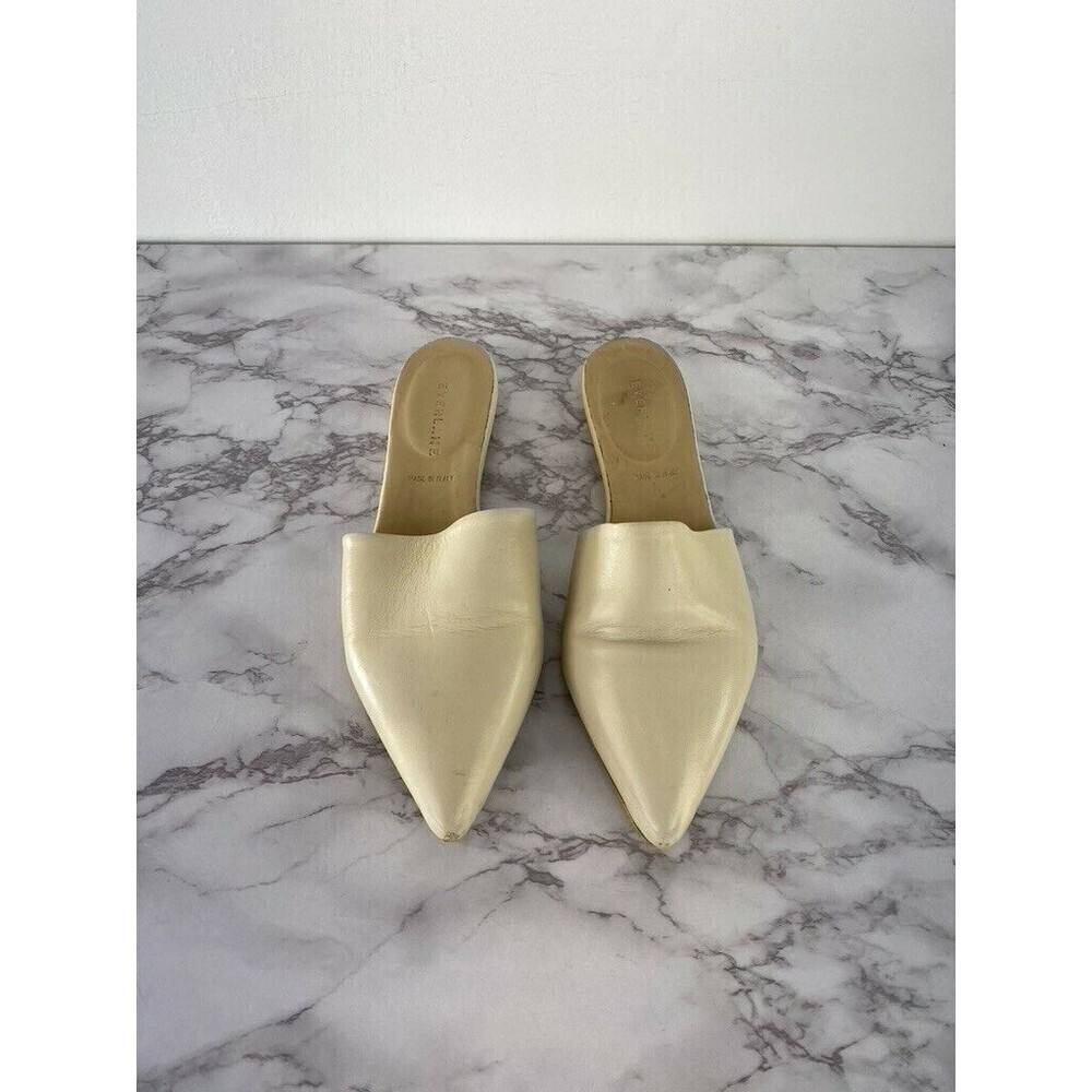 Everlane Women's Cream The Pointed Toe Slide Sz 7 - Gem